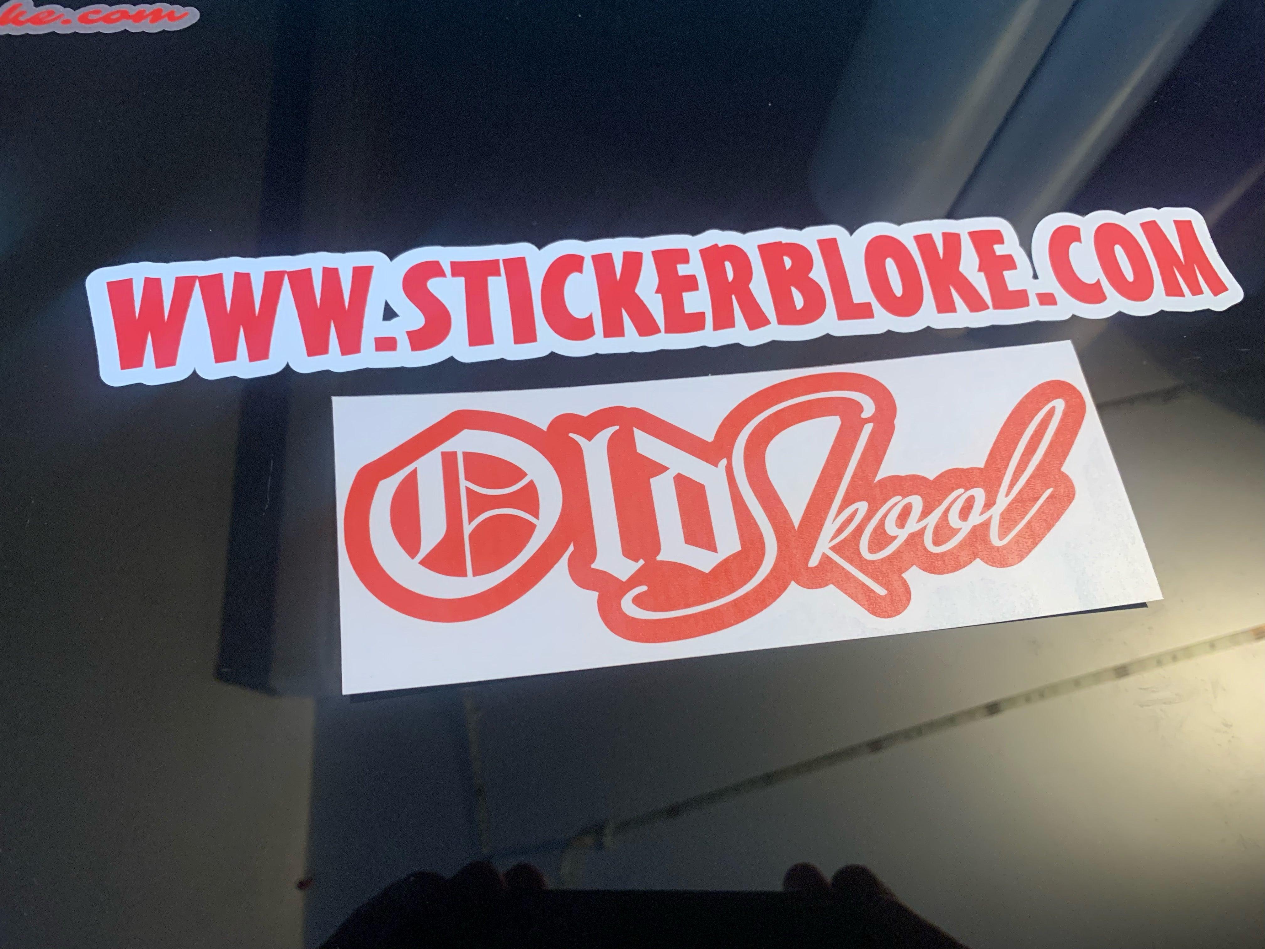 OLD SKOOL SCRIPT STICKER – STICKERBLOKE