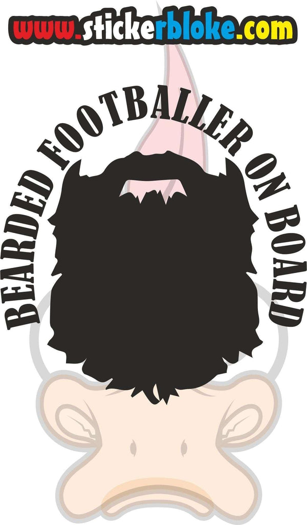 BEARDED FOOTBALLER ON BOARD STICKER – STICKERBLOKE