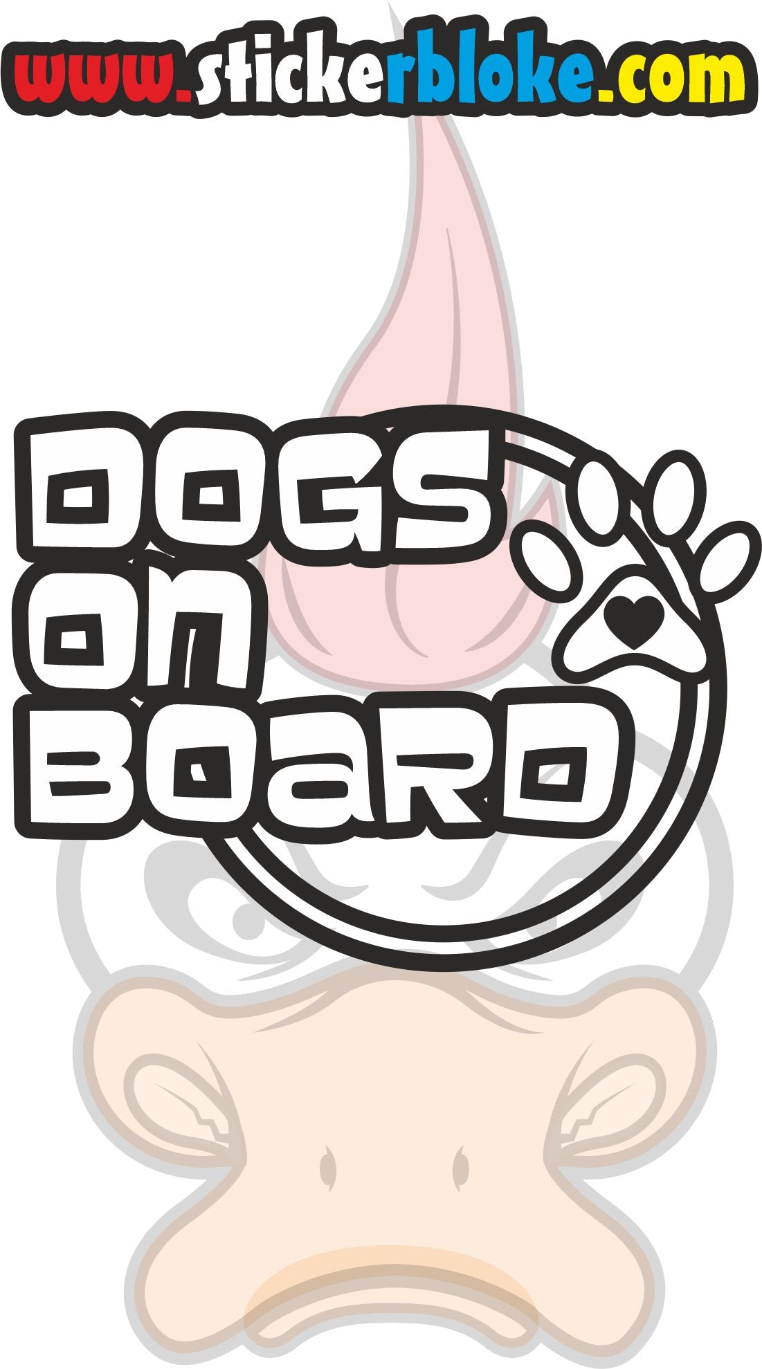 DOGS ON BOARD STICKER – STICKERBLOKE