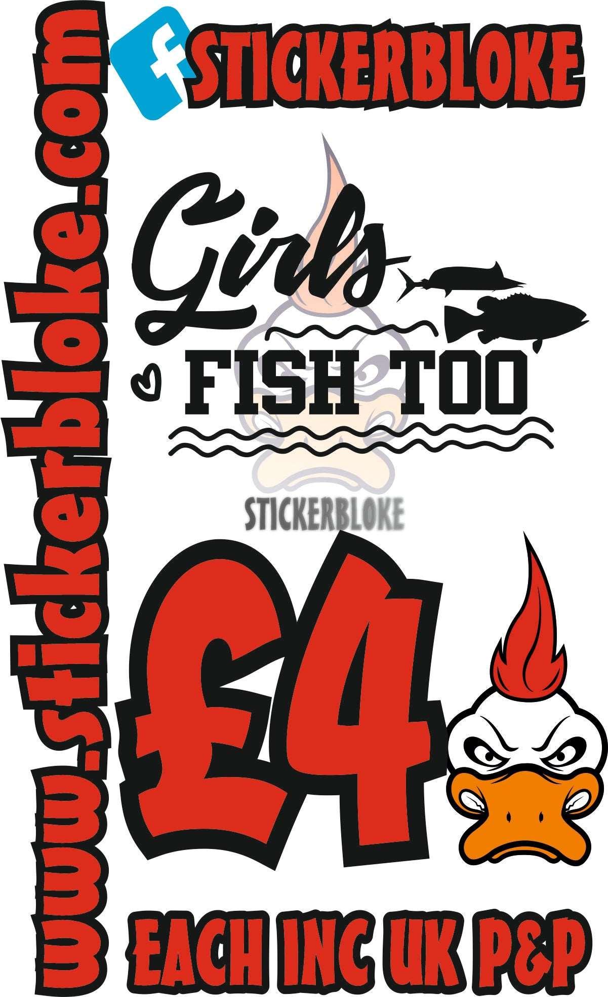 GIRLS FISH TOO – STICKERBLOKE