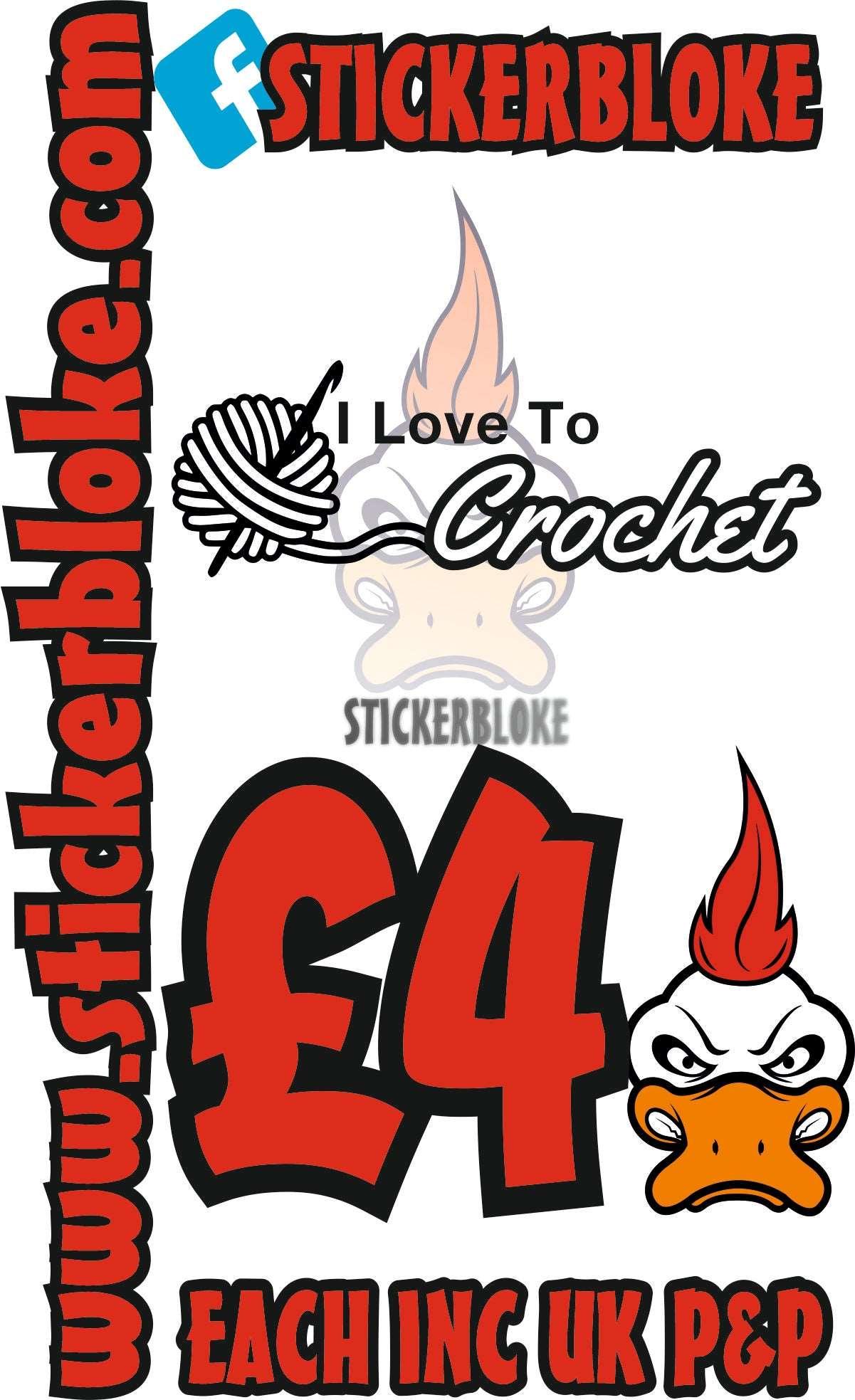 I LOVE TO CROCHET STICKER – STICKERBLOKE