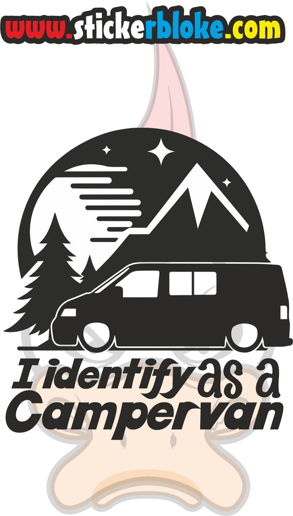I IDENTIFY AS A CAMPERVAN STICKER T5 – STICKERBLOKE