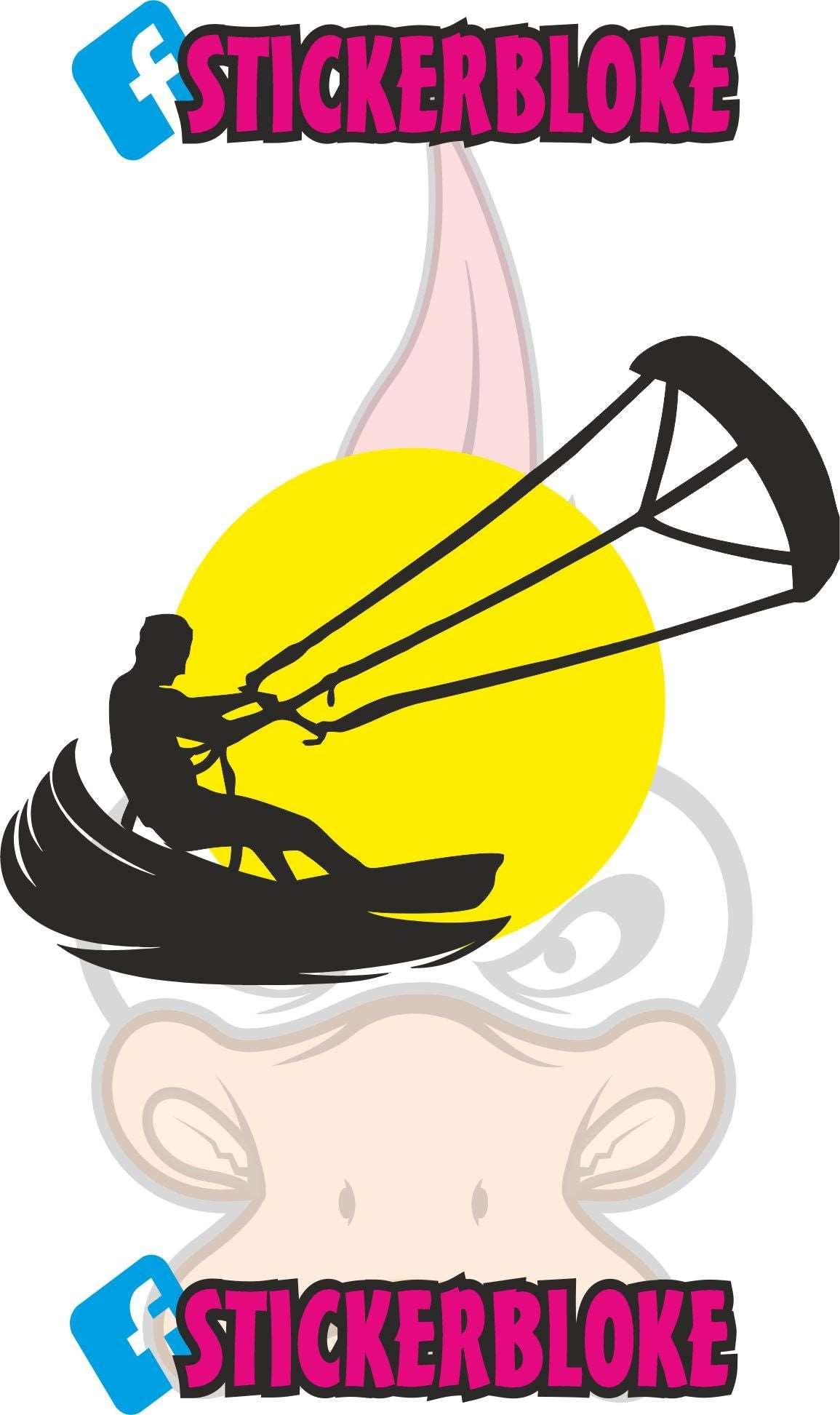 KITE SURFER WITH SUN BEHIND STICKER – STICKERBLOKE