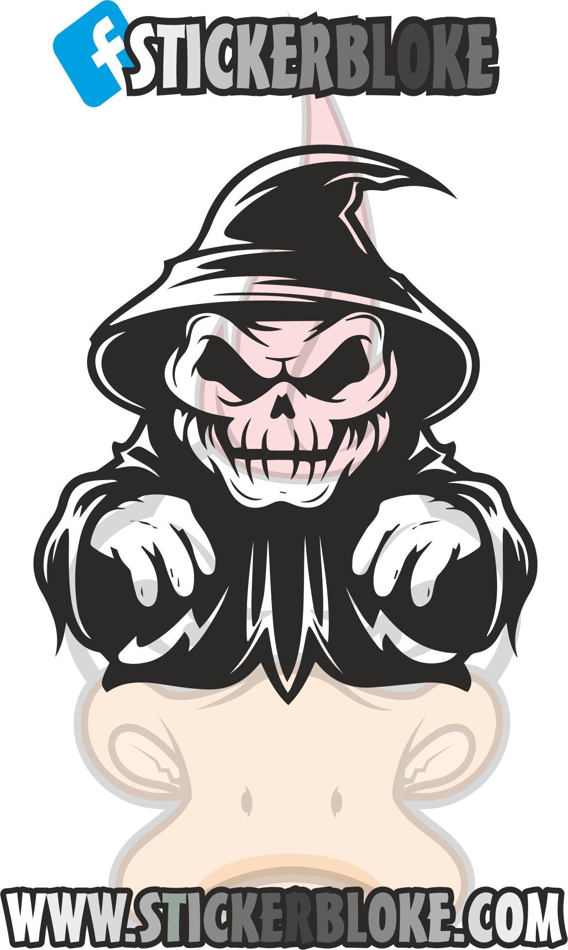 SKELETON WITCH CHARACTER STICKER – STICKERBLOKE