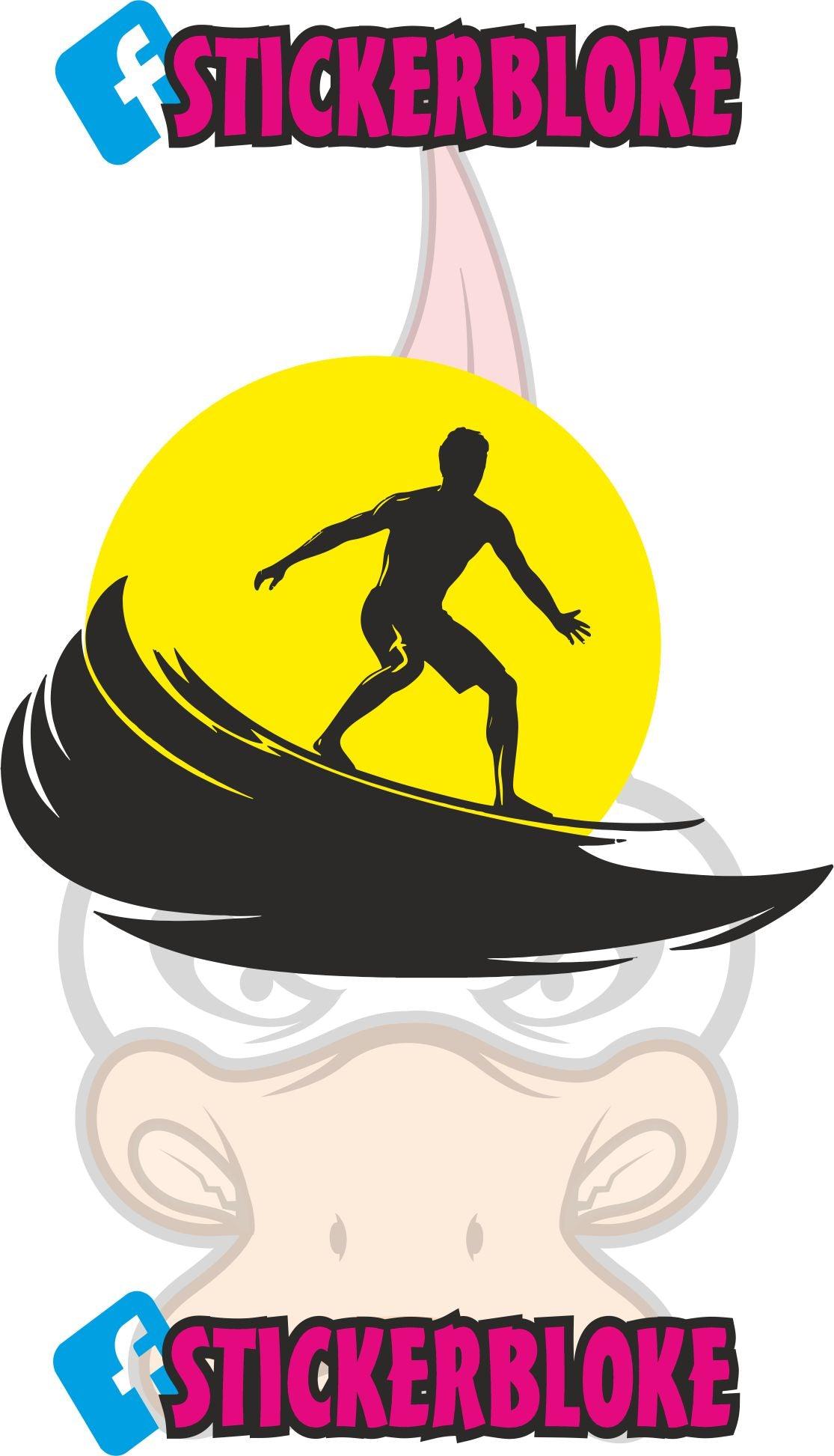 SURFER WITH SUN BEHIND STICKER – STICKERBLOKE