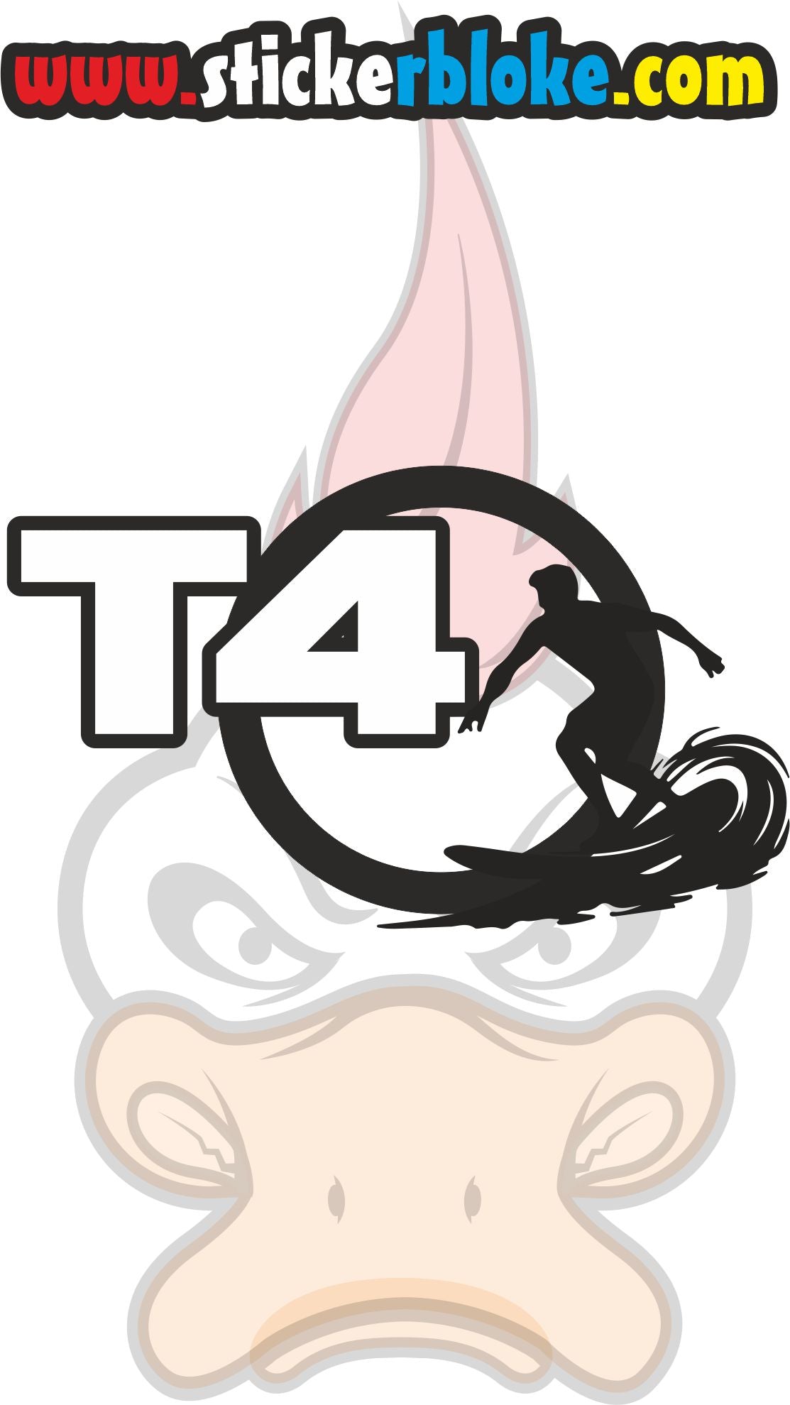 T4 SURFER CIRCLE STICKER – STICKERBLOKE