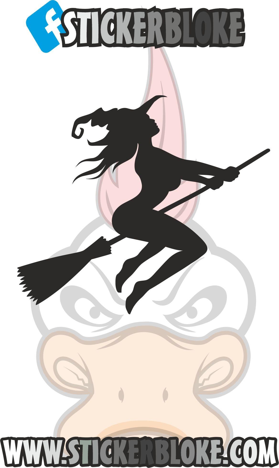 WITCH ON A BROOMSTICK STICKER – STICKERBLOKE