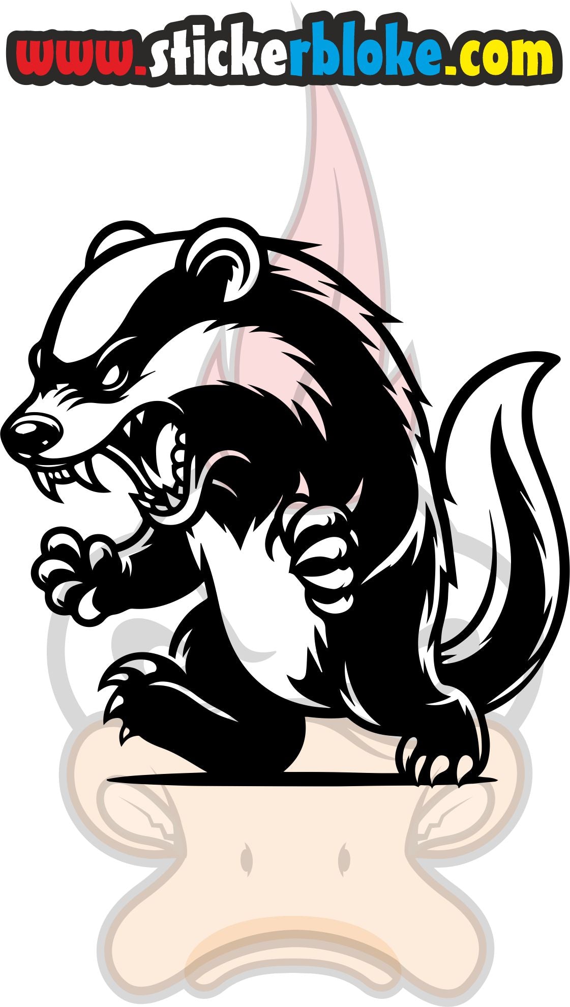 BADGER ANGRY STICKER – STICKERBLOKE