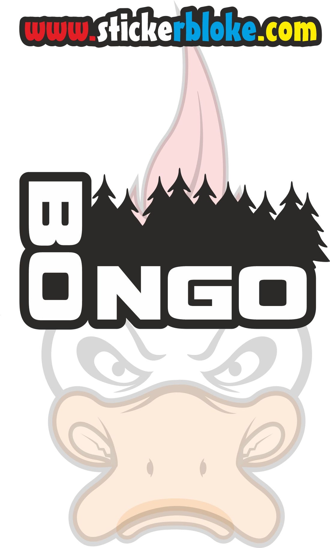 BONGO WORD WITH TREES – STICKERBLOKE