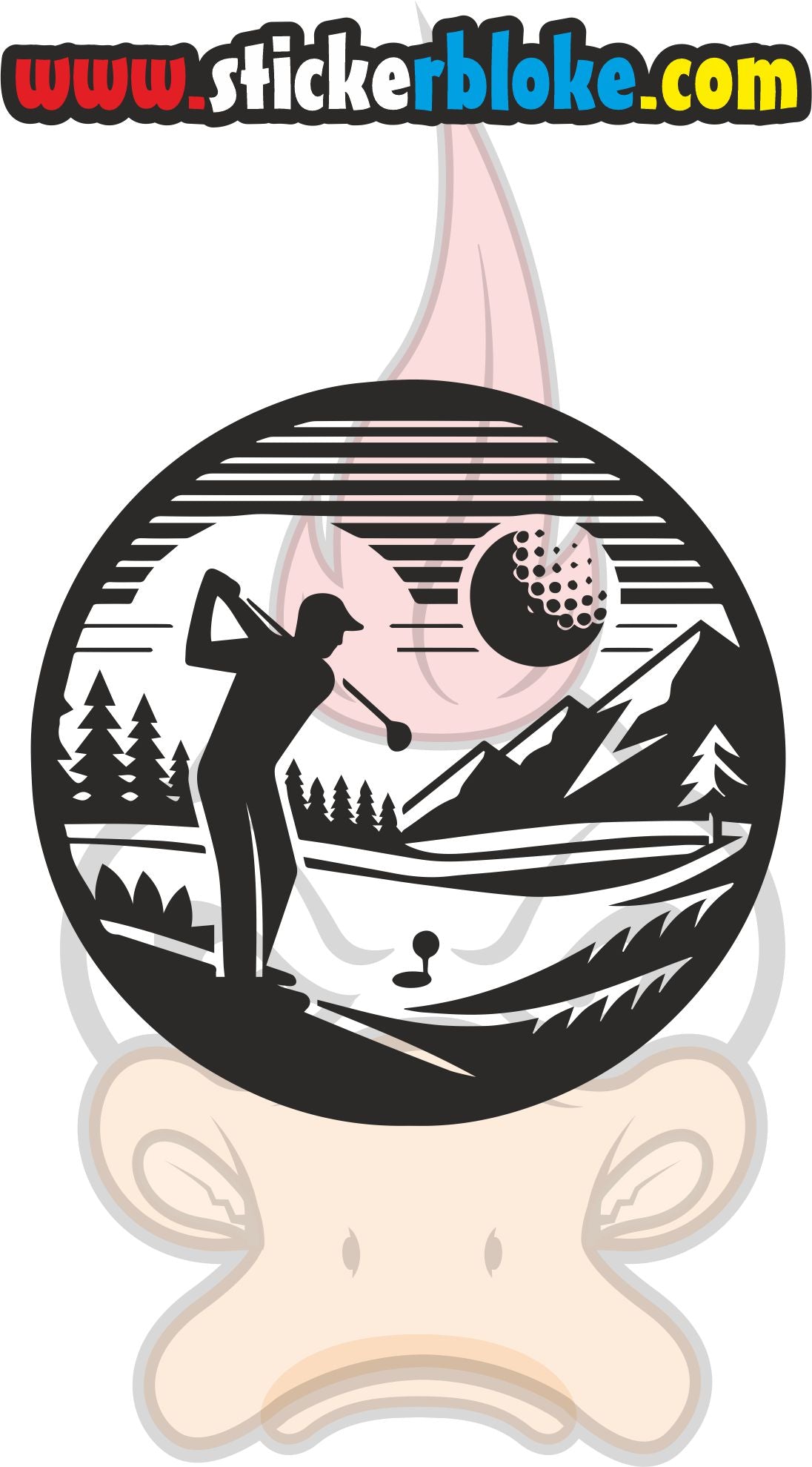 GOLF SCENE CIRCLE STICKER – STICKERBLOKE