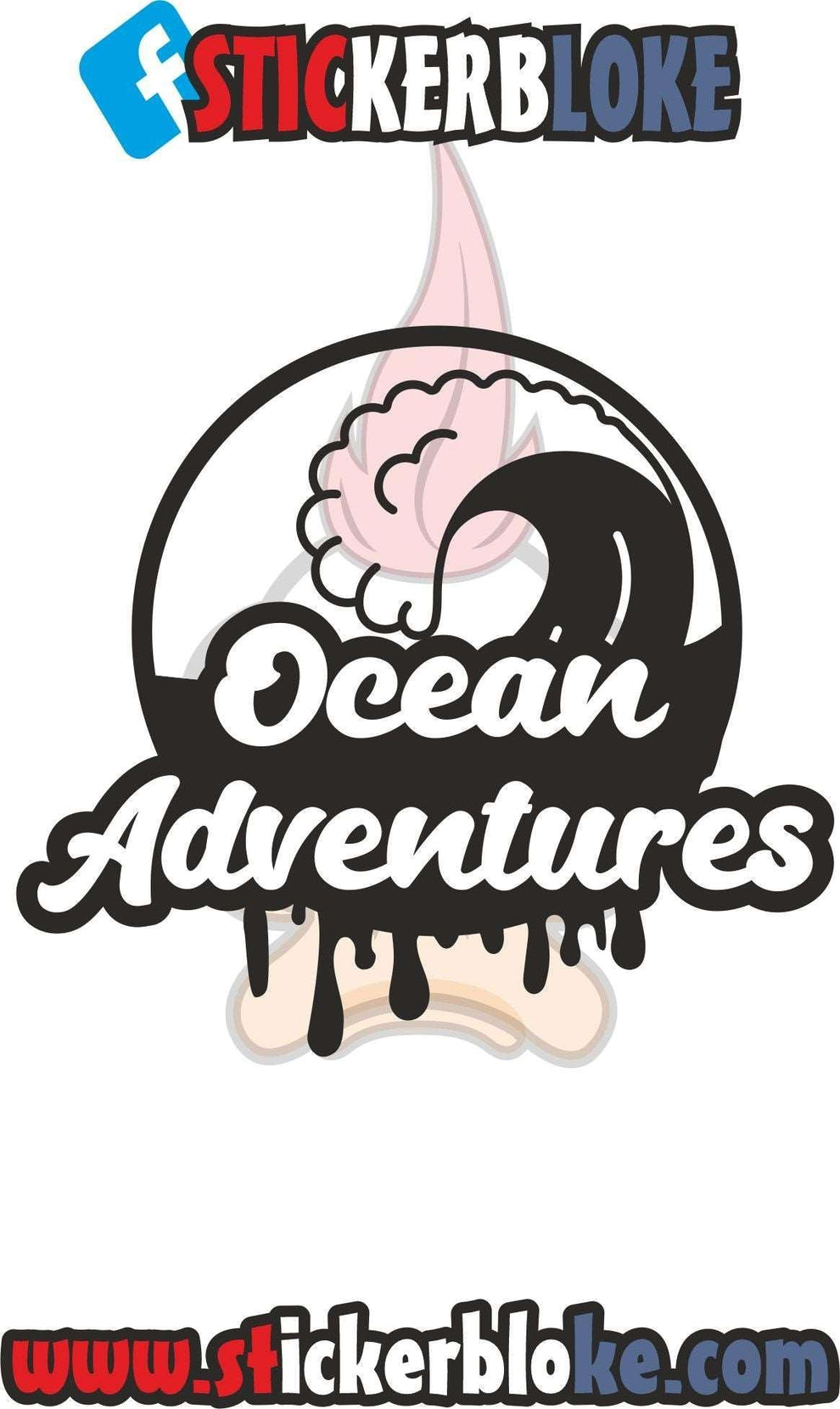 OCEAN ADVENTURES WAVE CIRCLE STICKER – STICKERBLOKE