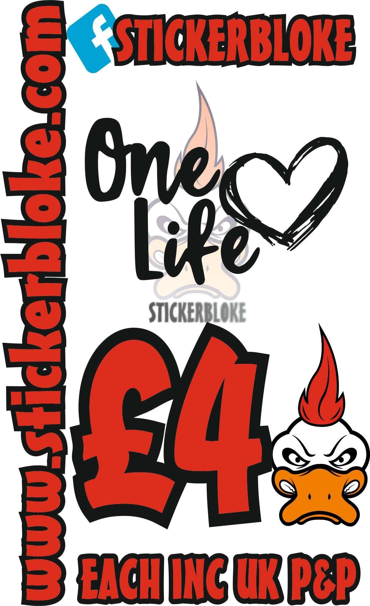 ONE LIFE HEART – STICKERBLOKE