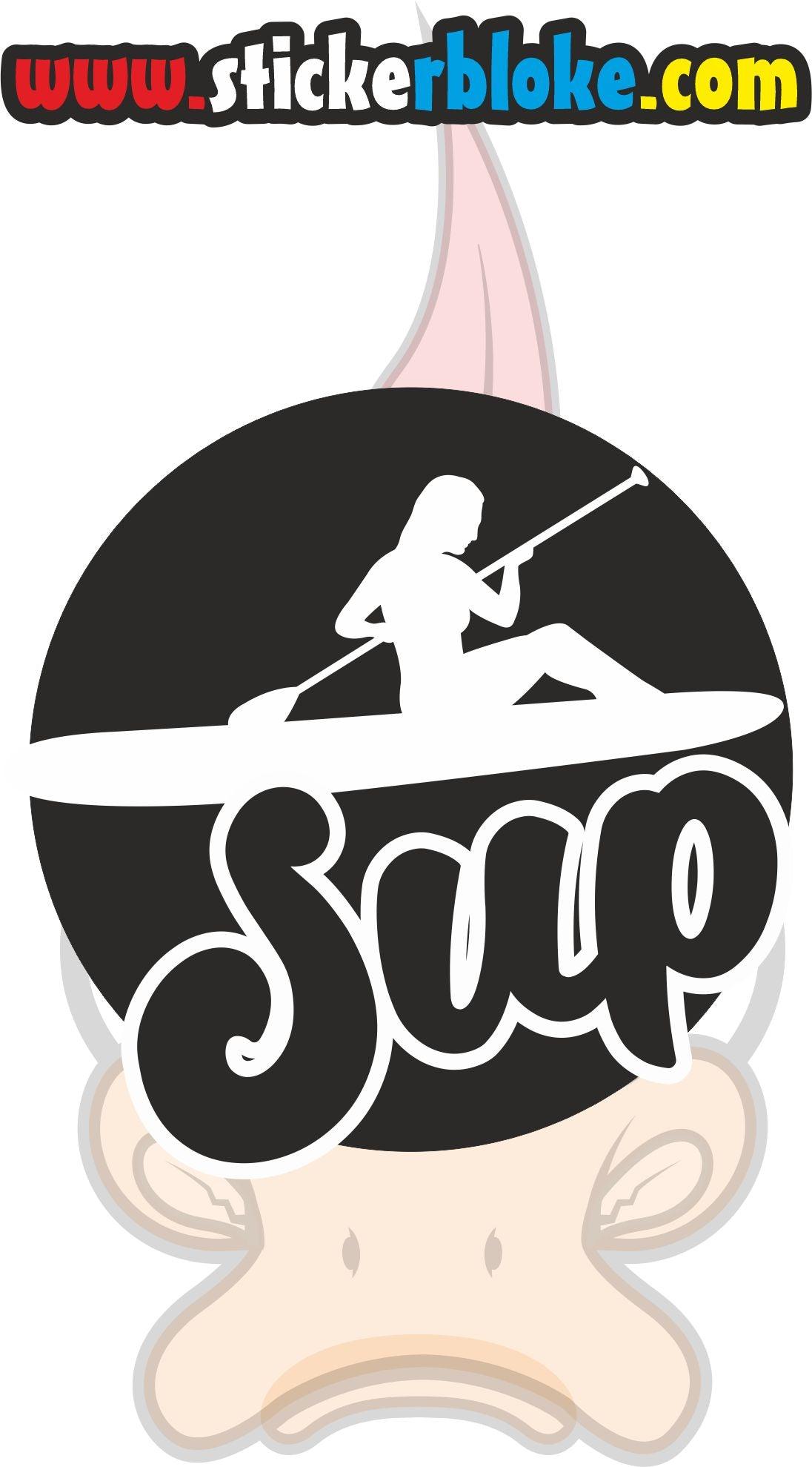 SUP LADY SAT STICKER – STICKERBLOKE