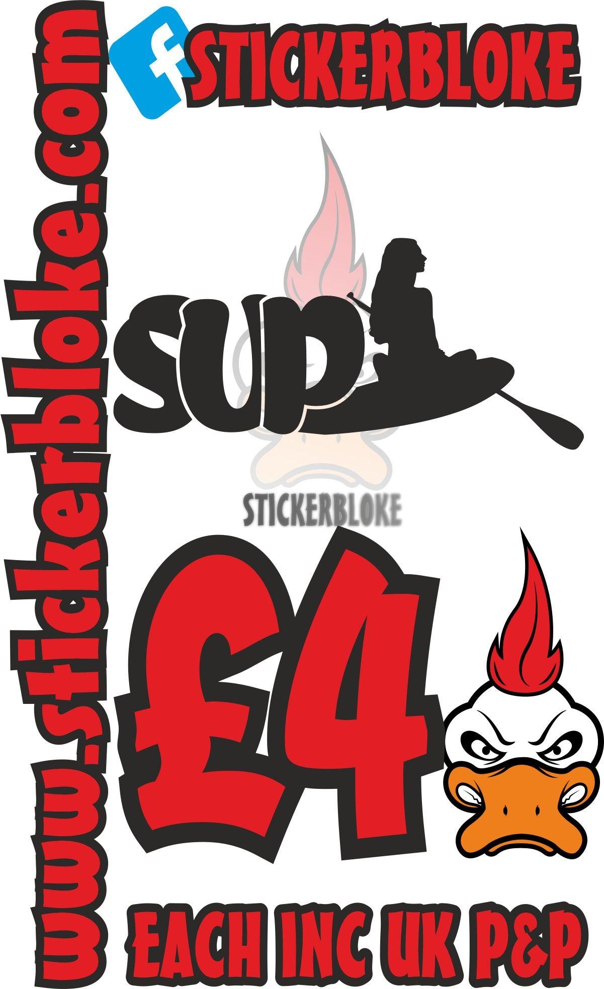 SUP WOMAN SAT STICKER – STICKERBLOKE