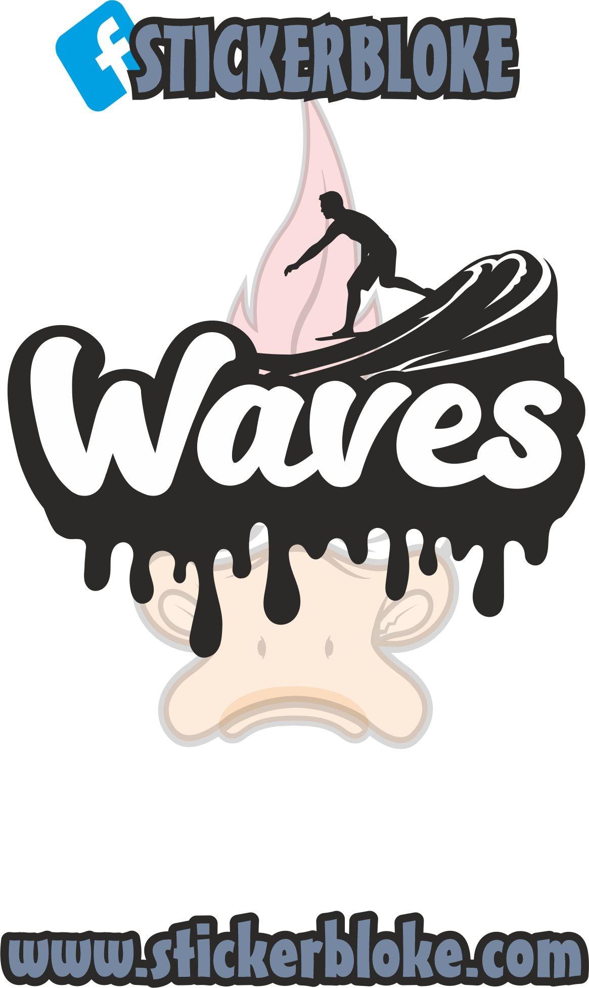 WAVES DRIP SURFER STICKER – STICKERBLOKE